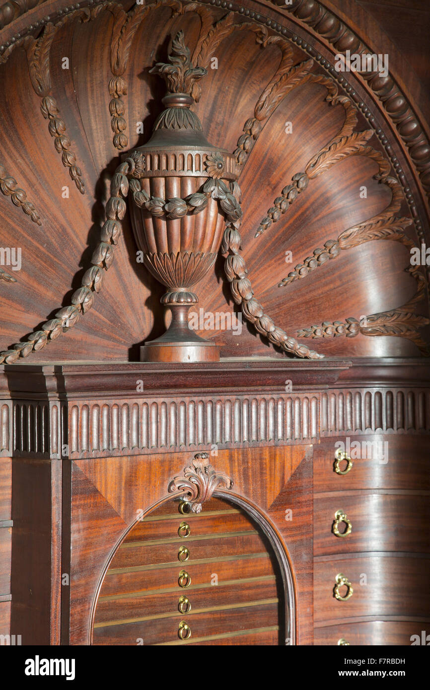 Detail of a medal cabinet in the Library at Nostell Priory and Parkland ...