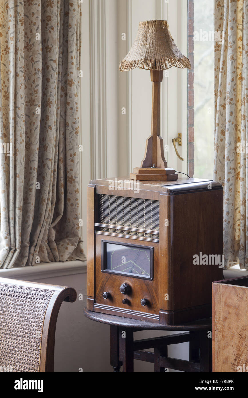 A radio in the Dining Room at Shaw's Corner, Hertfordshire Stock Photo ...