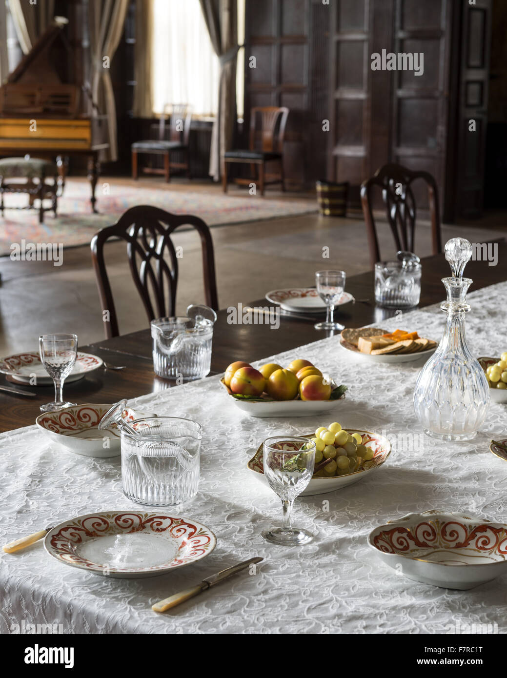 The Dining Room at Hardwick Hall, Derbyshire. Hardwick Hall was built ...