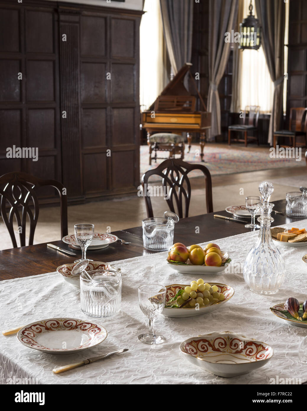 The Dining Room at Hardwick Hall, Derbyshire. Hardwick Hall was built ...