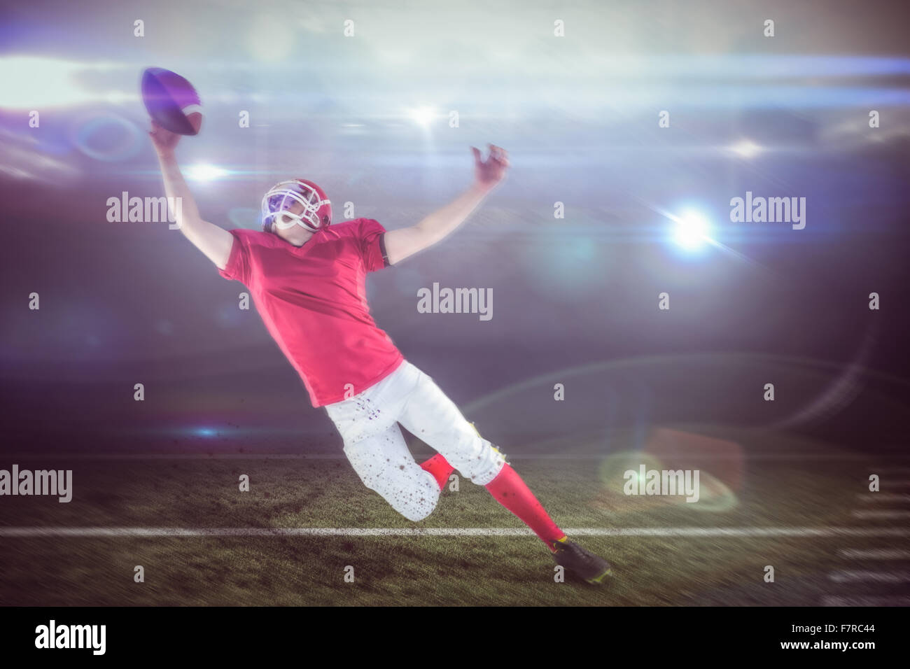 Composite image of american football player scoring a touchdown Stock ...