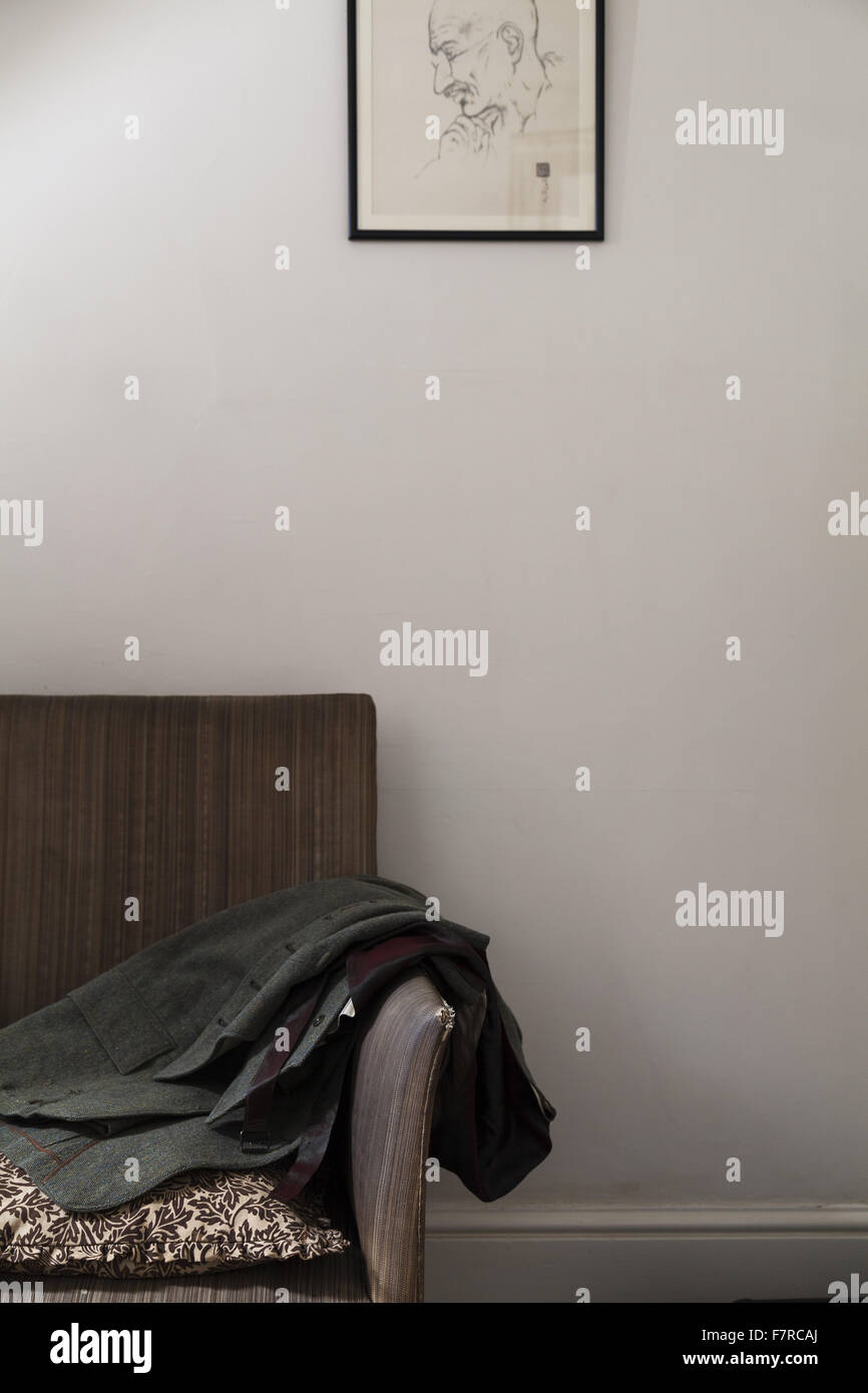 Clothes draped over a chair in George Bernard Shaw's bedroom at Shaw's ...