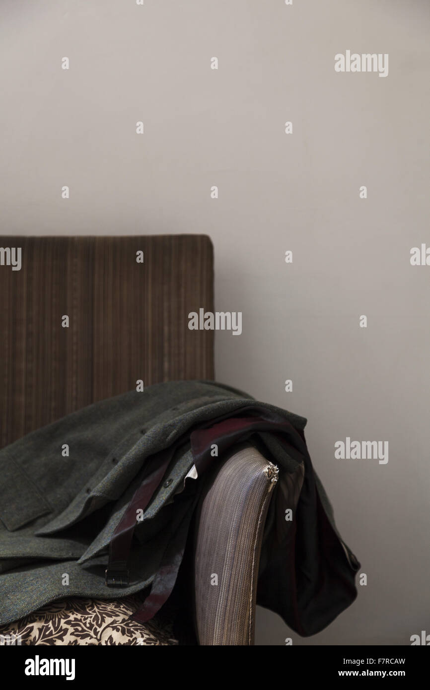 Clothes draped over a chair in George Bernard Shaw's bedroom at Shaw's ...