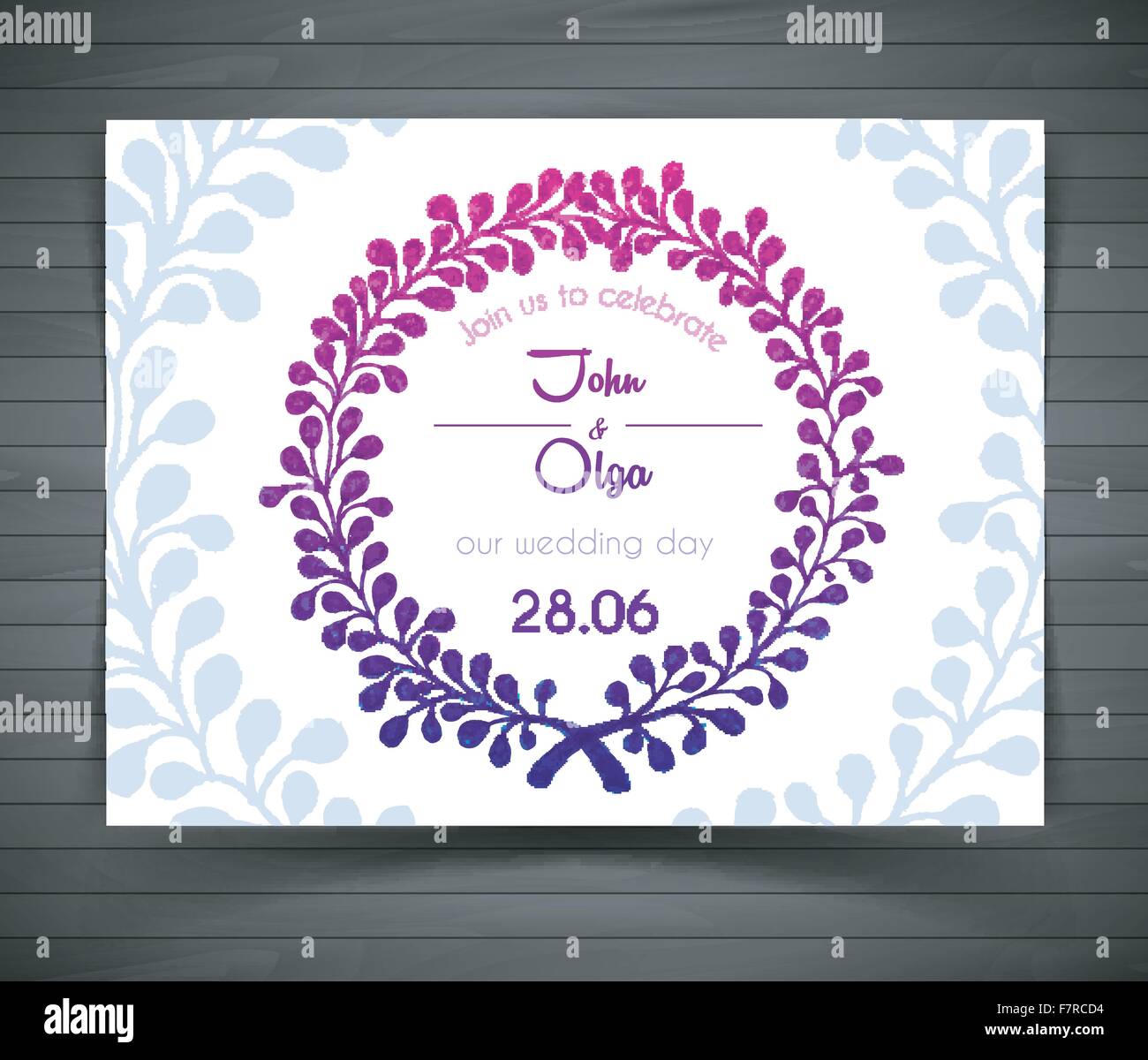 Decorative wedding card invitation Stock Vector Images - Alamy