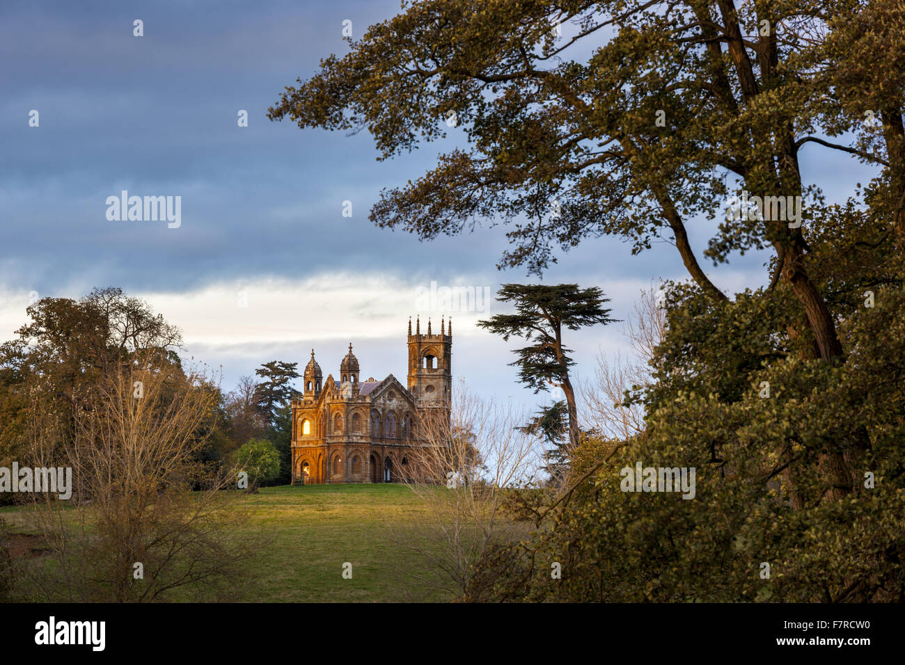 The Gothic Temple at Stowe, Buckinghamshire. Stowe is an 18th century ...