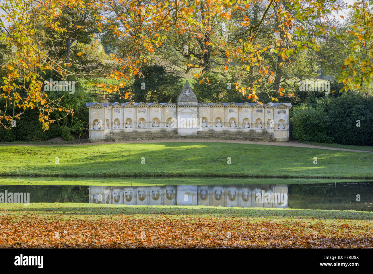 The Temple of British Worthies at Stowe, Buckinghamshire. Stowe is an ...