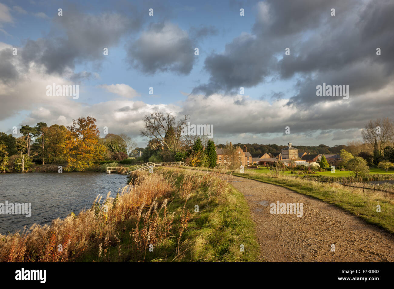 The Lake and Hardwick village in the distance at Clumber Park ...