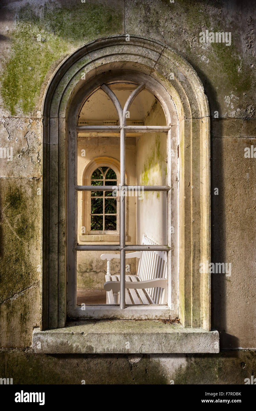 Side window of the small temple in the pleasure grounds at Clumber Park ...