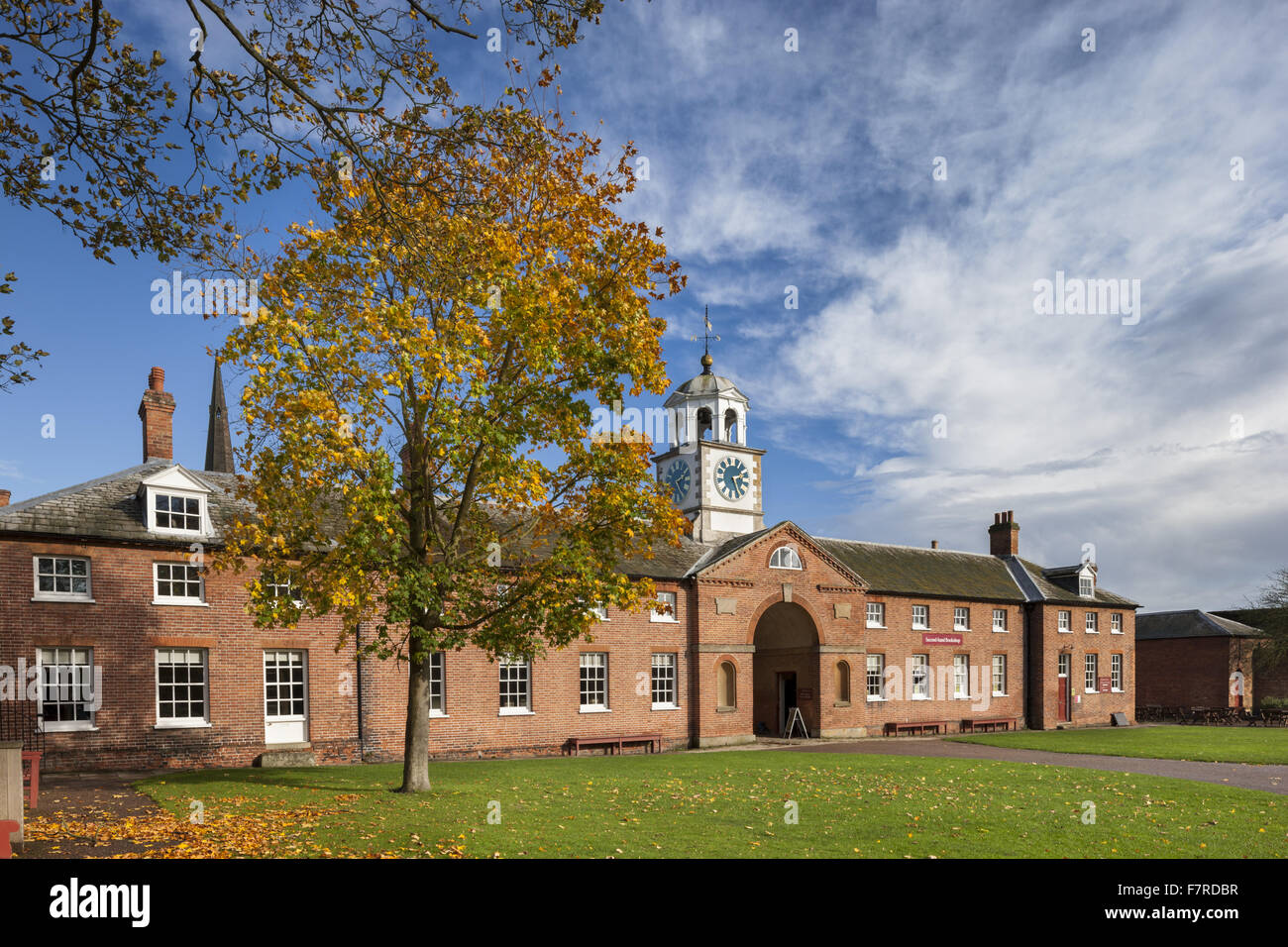 West front view of the Stable Block and Clock Tower at Clumber Park ...
