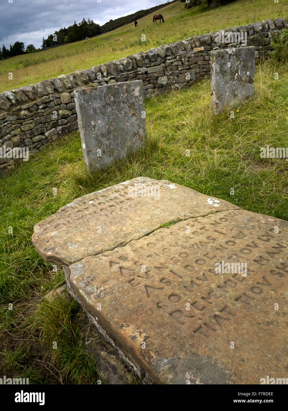 The Riley Graves, Eyam, Derbyshire, commemorating the deaths of seven ...