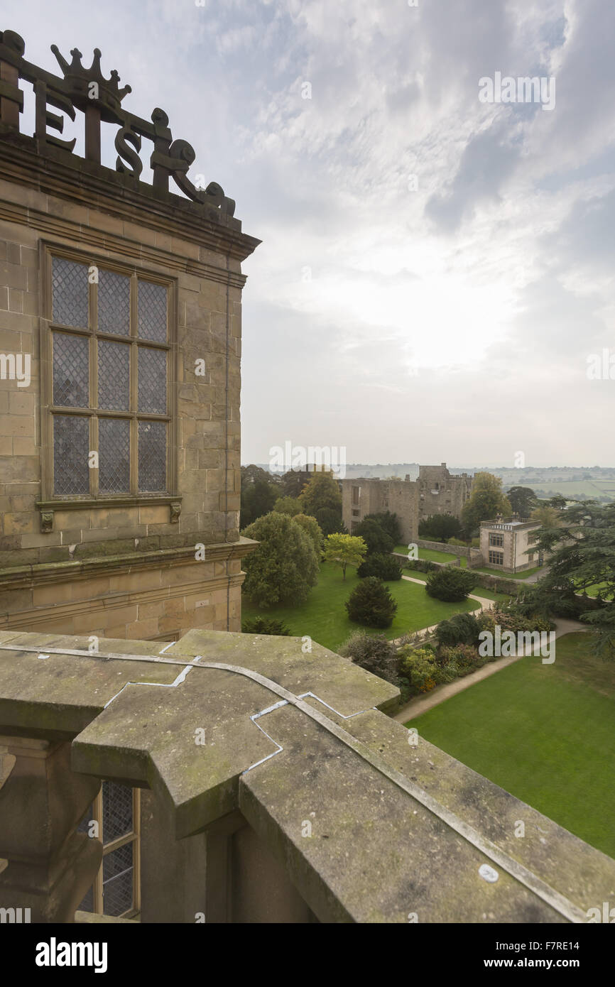 View of the ruins of Hardwick Old Hall (not National Trust), from the ...