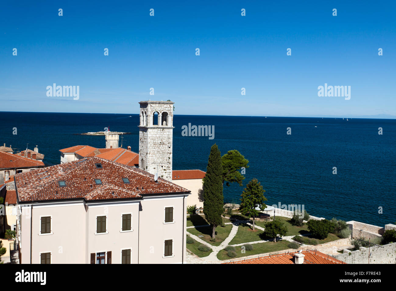 View from the church tower of Porec city, Croatia Stock Photo - Alamy