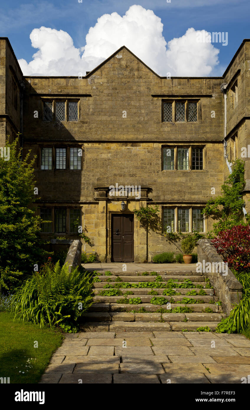 The front of Eyam Hall and Craft Centre, Derbyshire. Eyam Hall is an ...