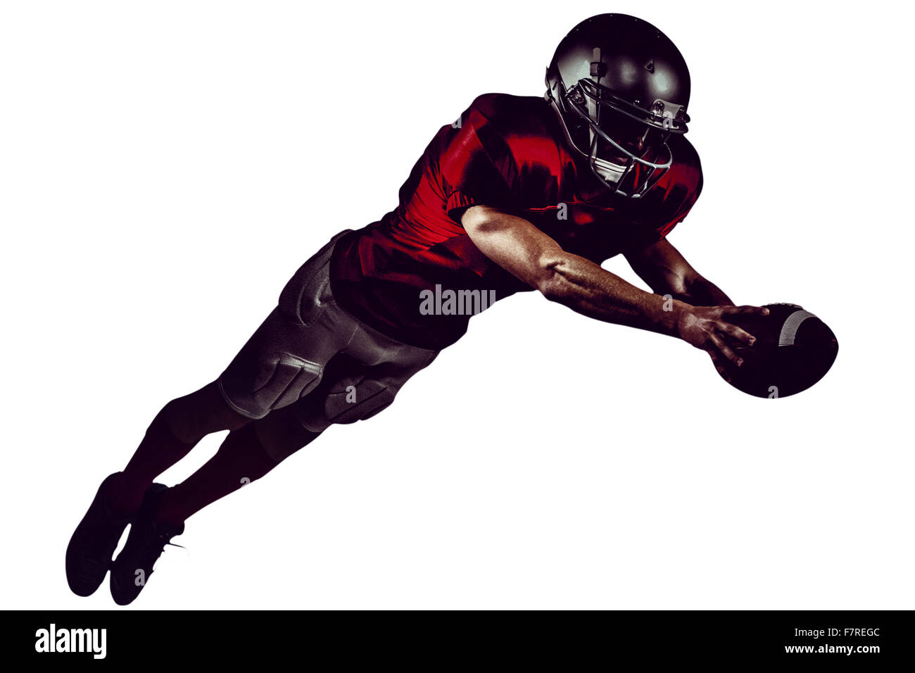 American football player scoring a touchdown Stock Photo - Alamy
