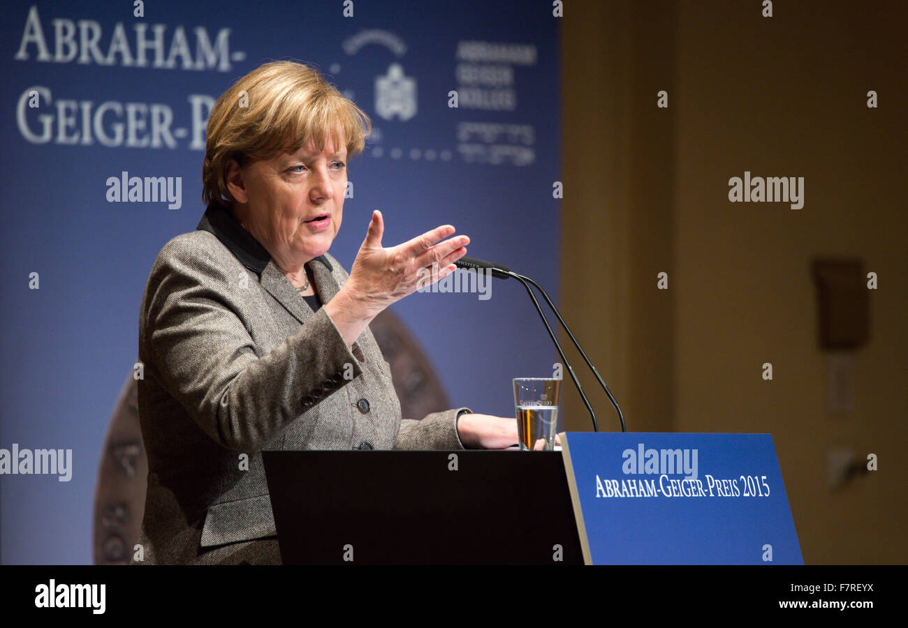 German Chancellor Angela Merkel speaks at the award ceremony of the ...