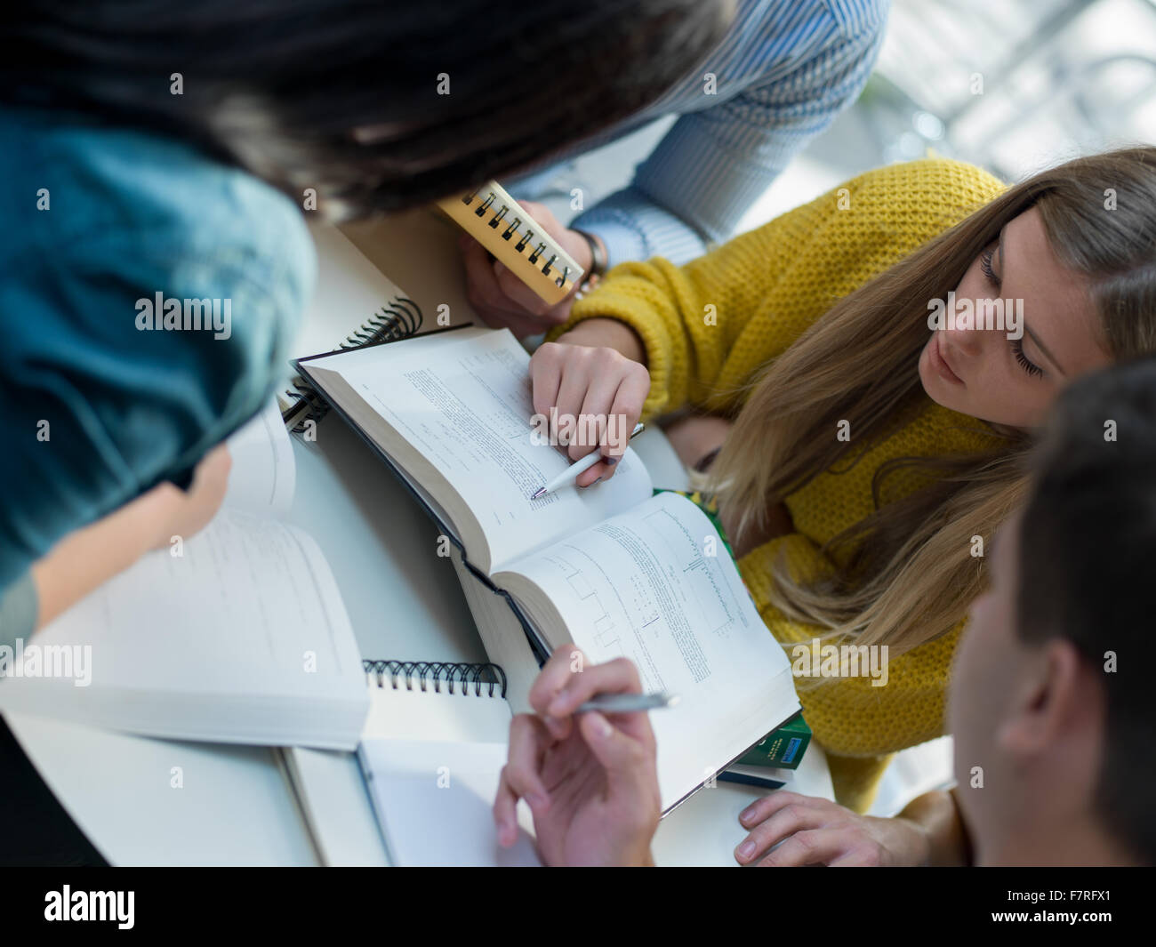 happy students group study in classroom Stock Photo - Alamy