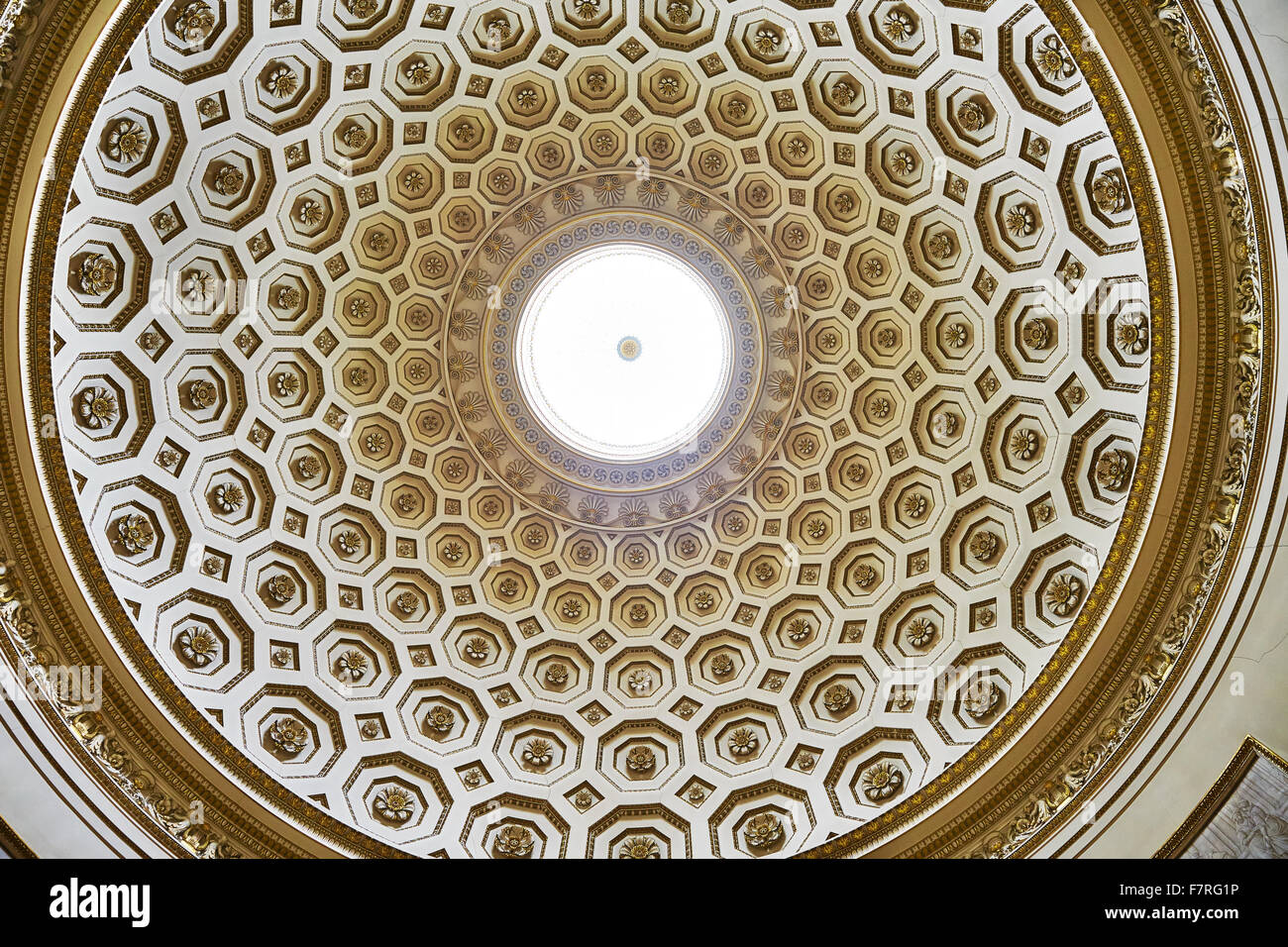 The ceiling in the Saloon at Kedleston Hall, Derbyshire. Kedleston is ...