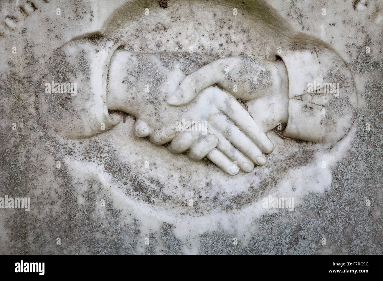 Clasping hands on a tombstone, Sunnyside Cemetery, Whidbey Island ...