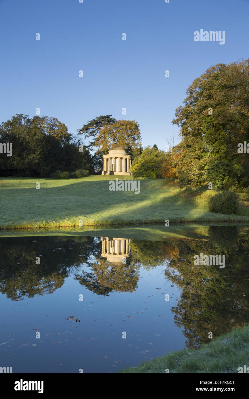 The Temple of Ancient Virtue in the autumn at Stowe, Buckinghamshire ...