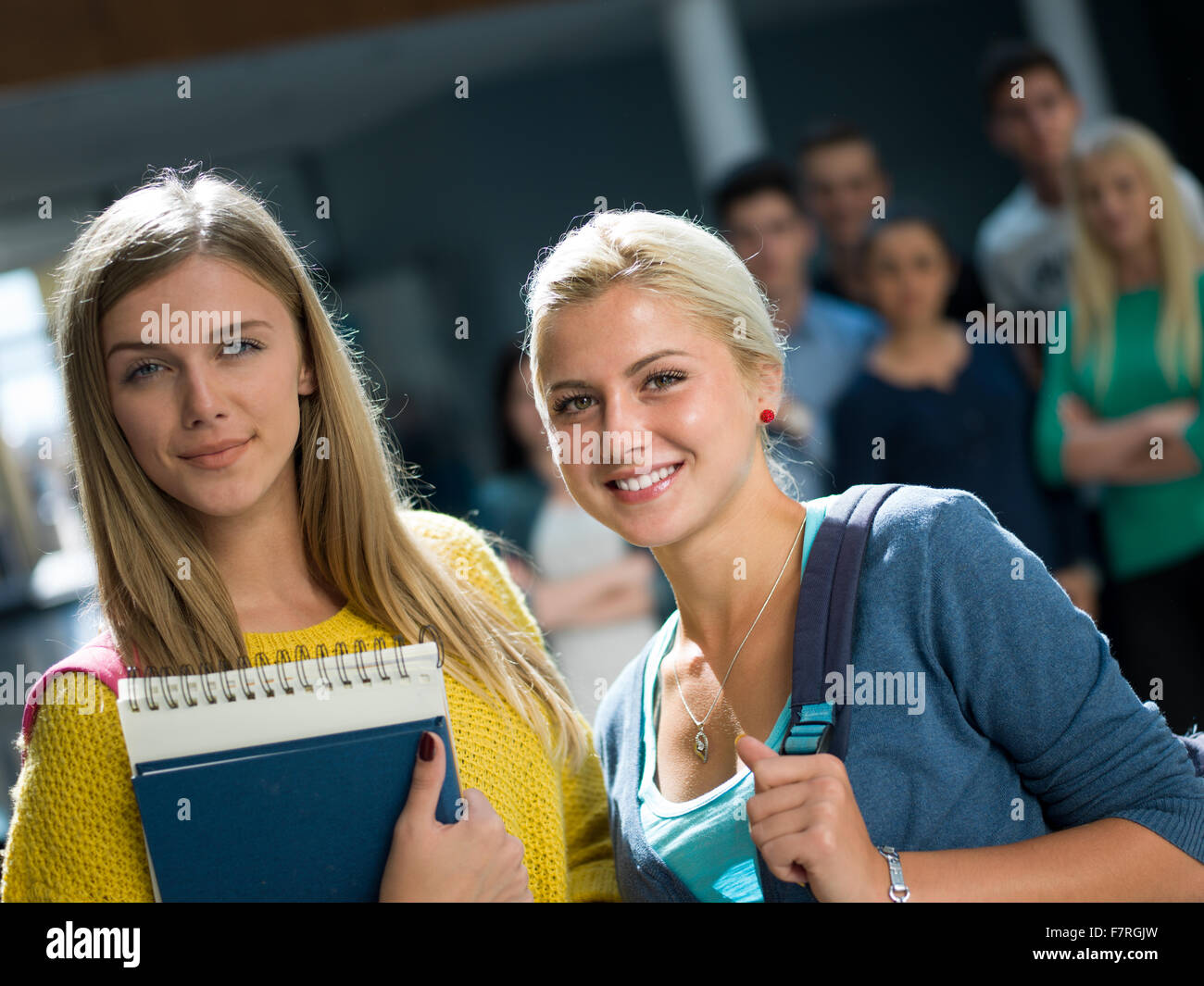 happy students group study in classroom Stock Photo - Alamy