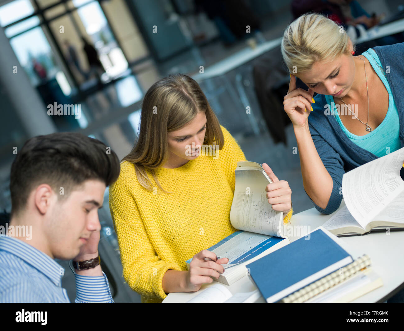 happy students group study in classroom Stock Photo - Alamy