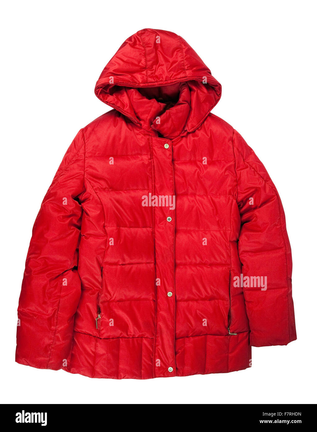 Red winter jacket, isolated over white background Stock Photo - Alamy