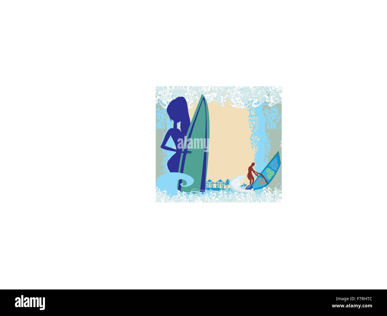 Vertor abstract frame Surf Beach illustration Stock Vector Image & Art ...