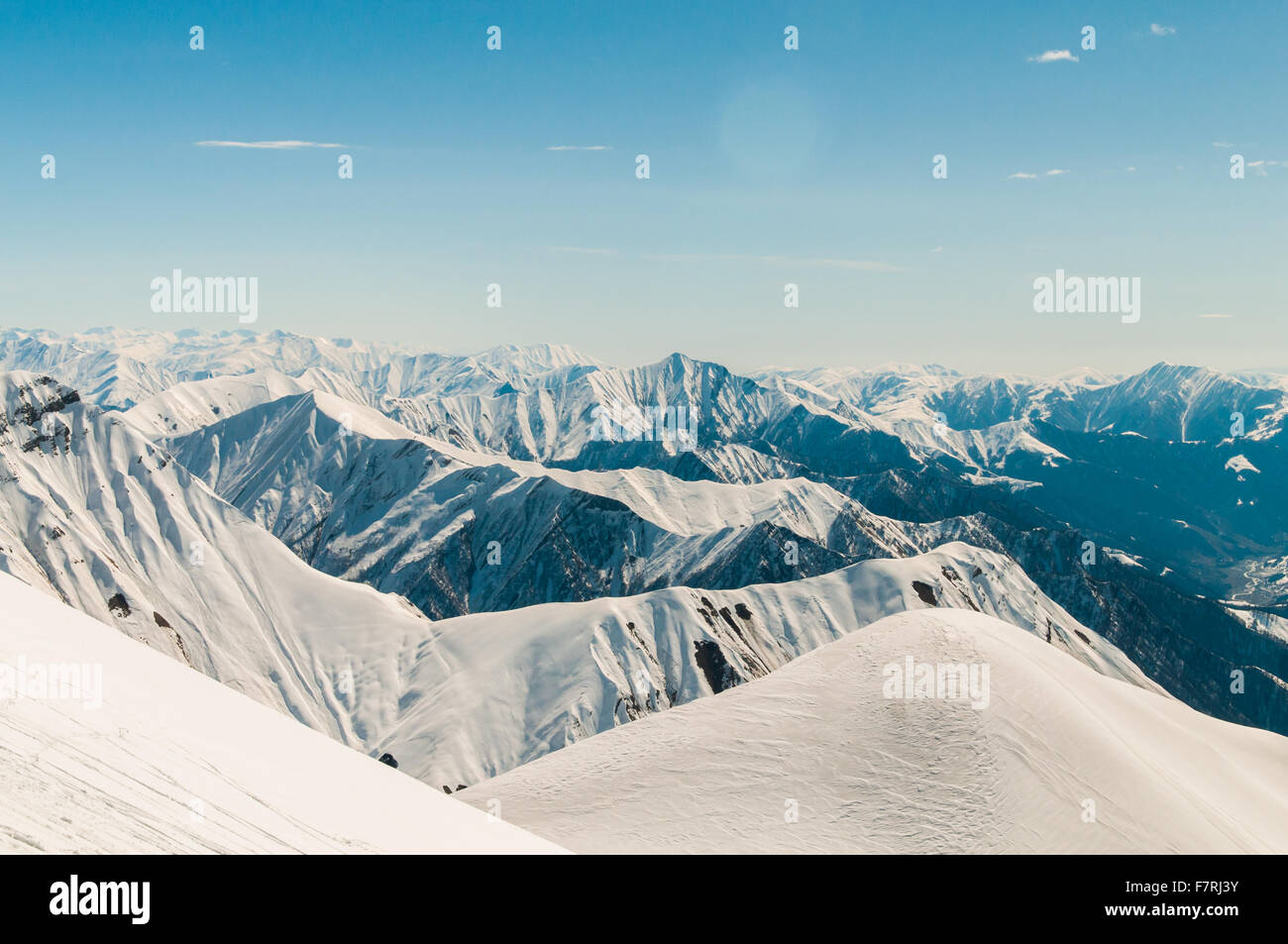 Snow mountains on bright winter day Stock Photo - Alamy