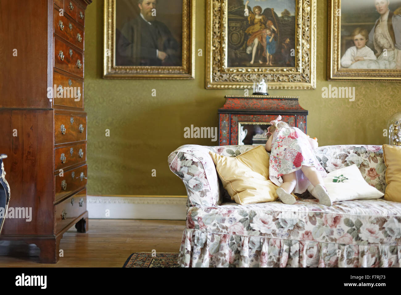 View of a room at Saltram mansion, Devon. Designed by neo-classical ...