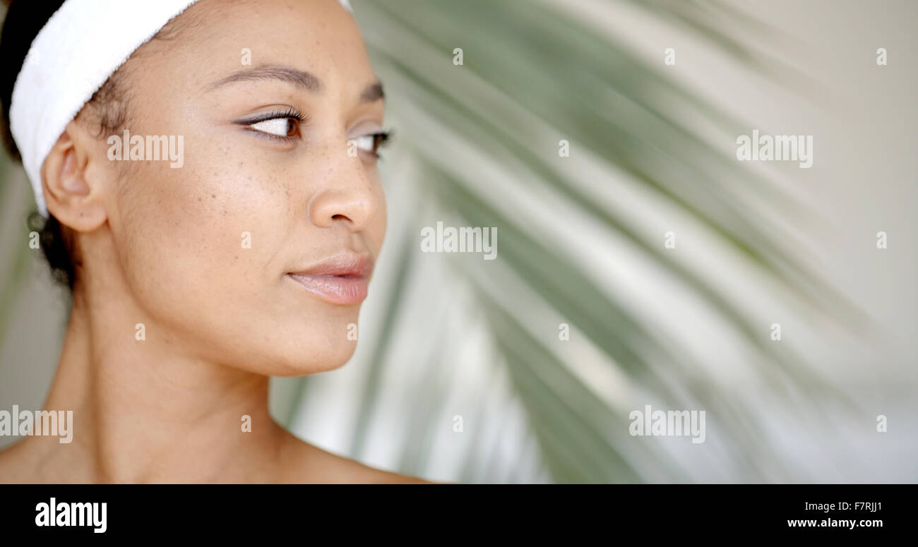 Clean Face Of A Young Woman Stock Photo - Alamy