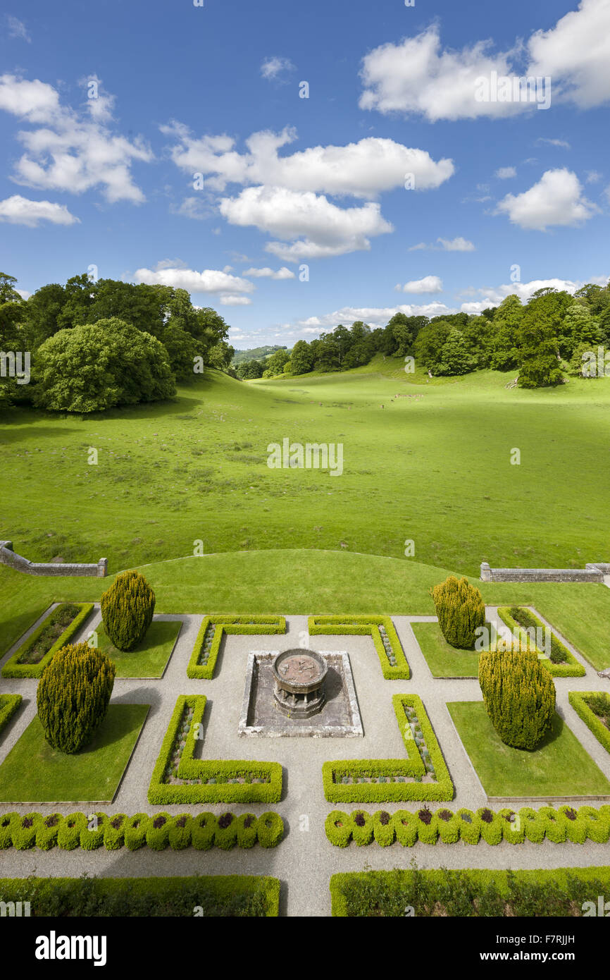 The valley from the roof of Newton House at Dinefwr, Carmarthenshire ...