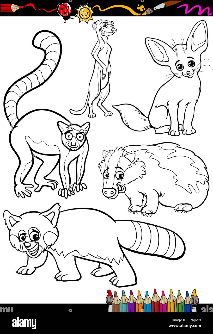 wild animals set for coloring book Stock Vector Image & Art - Alamy