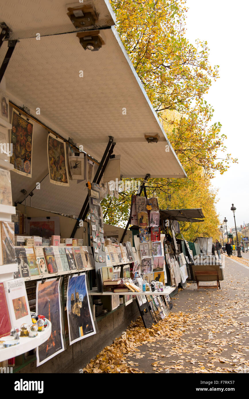 Stalls selling posters, second hand books and postcads on Quai de la ...