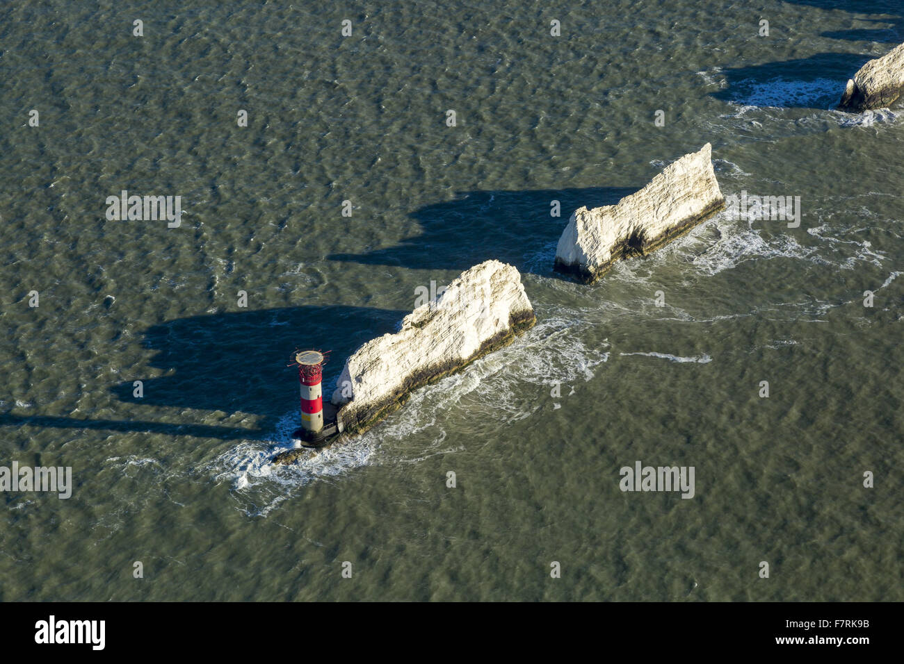 An aerial view of The Needles Old Battery and New Battery and Tennyson ...