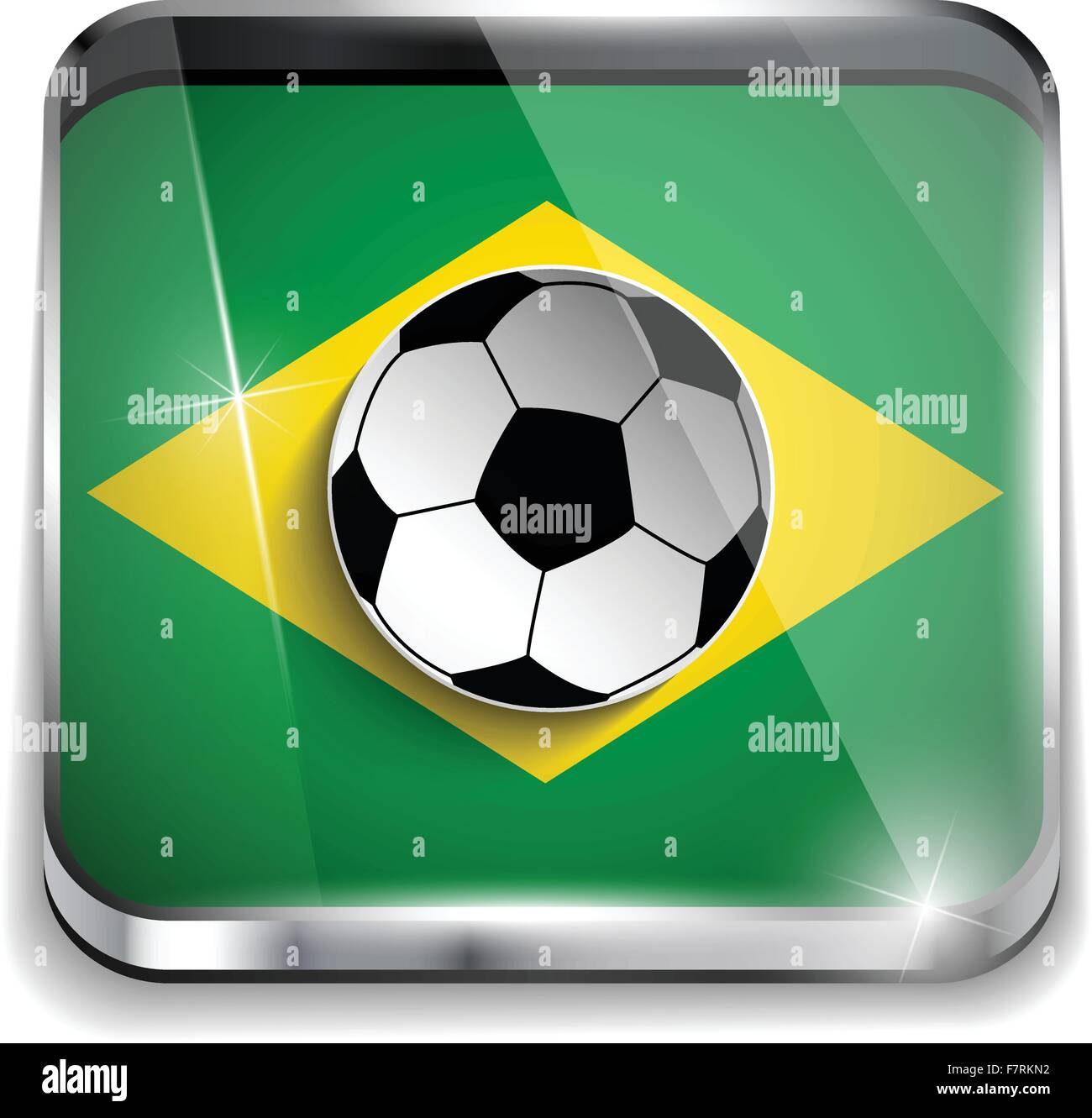 Brazil Flag with Soccer Ball Background Stock Vector Image & Art - Alamy