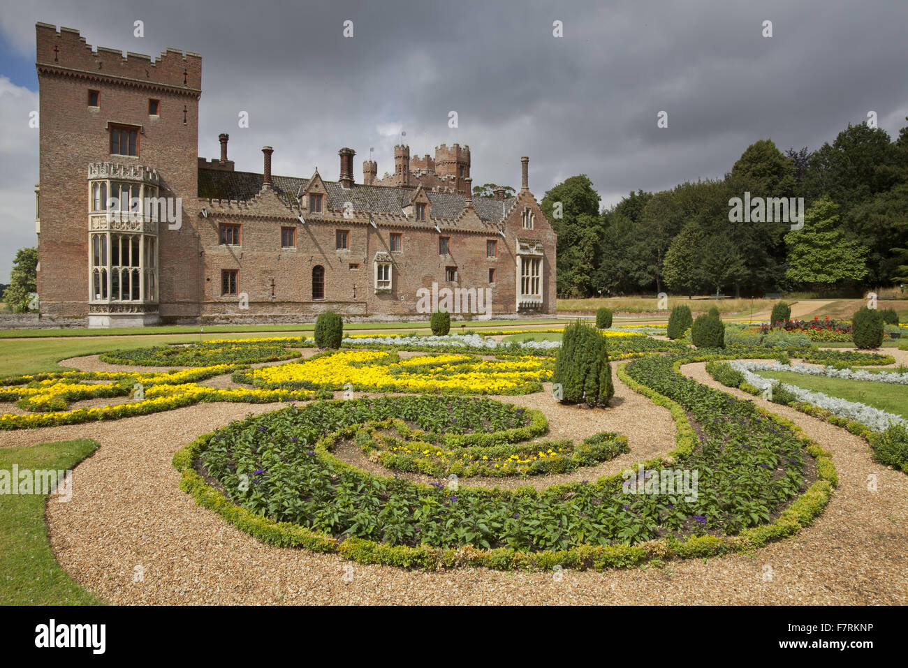 The gardens at Oxburgh Hall, Norfolk. Oxburgh was built in 1482 by the ...
