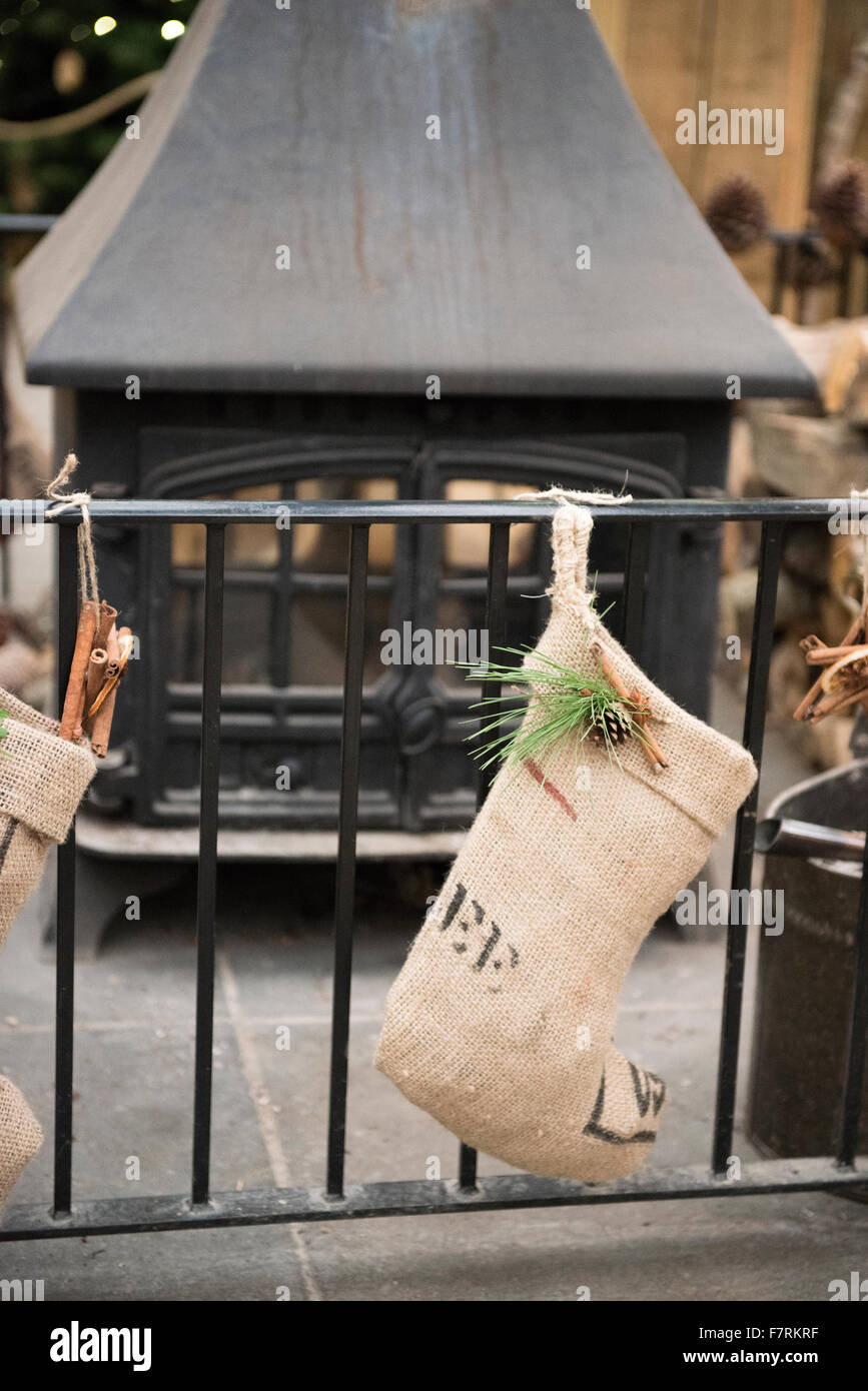 Stocking fireplace hi-res stock photography and images - Alamy