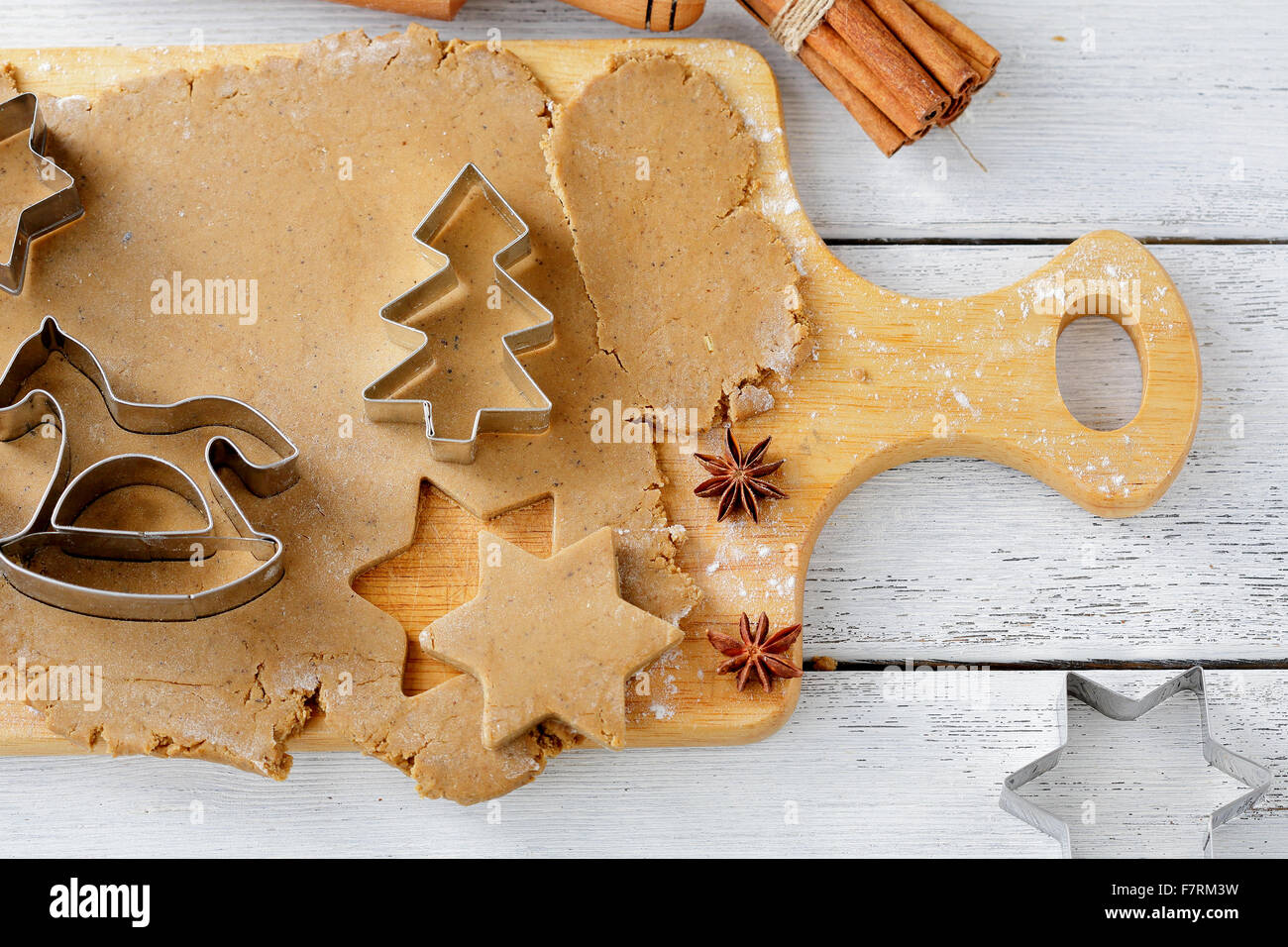 baking christmas cookies, food top view Stock Photo - Alamy