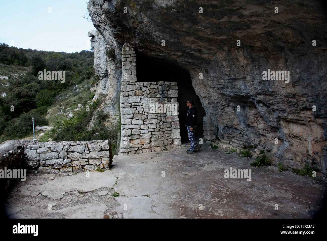 Cave where Marshal Tito hided during WW2, Vis Island Croatia Stock ...