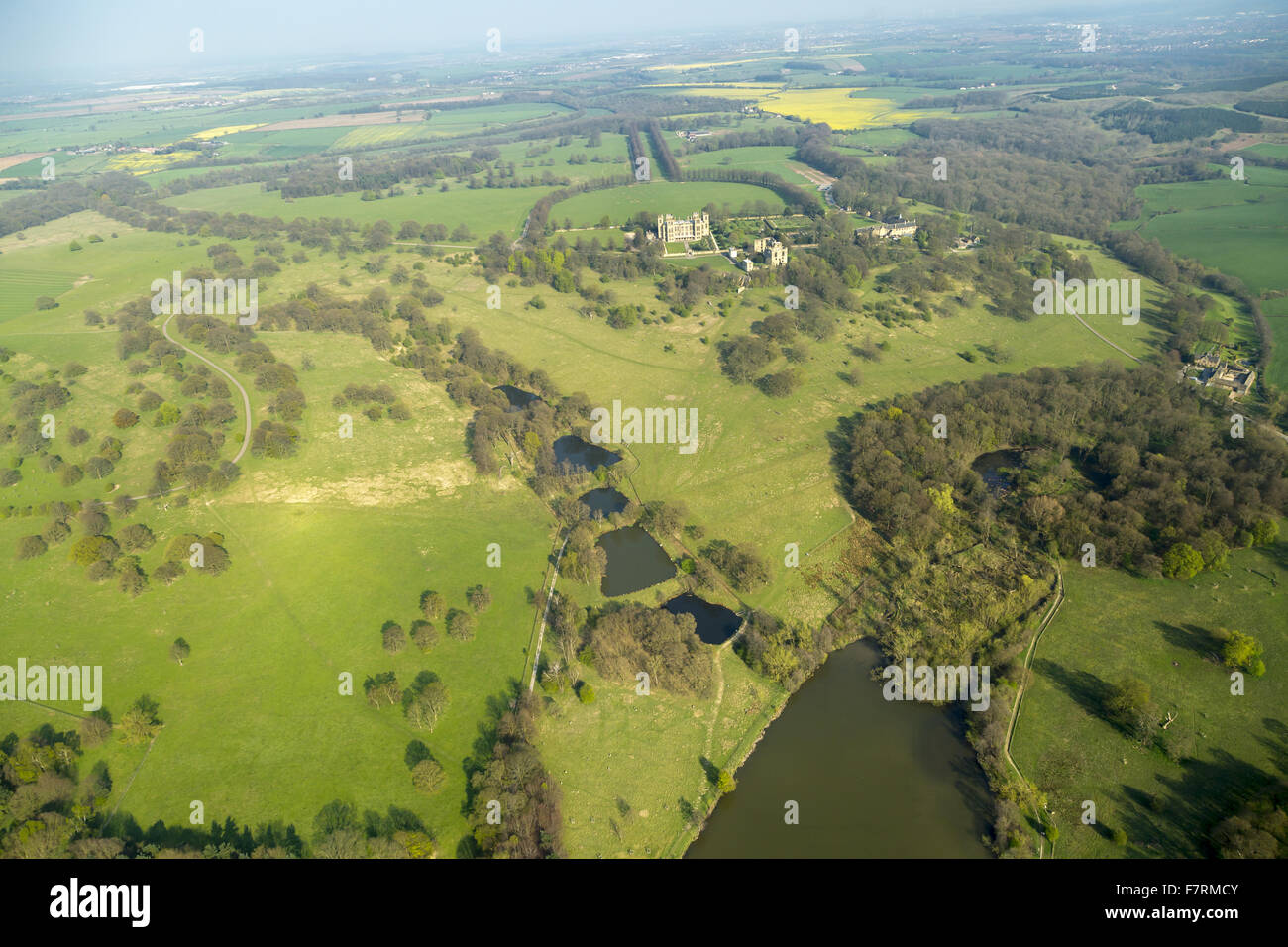 An aerial view of Hardwick Hall, Derbyshire. The Hardwick estate is ...