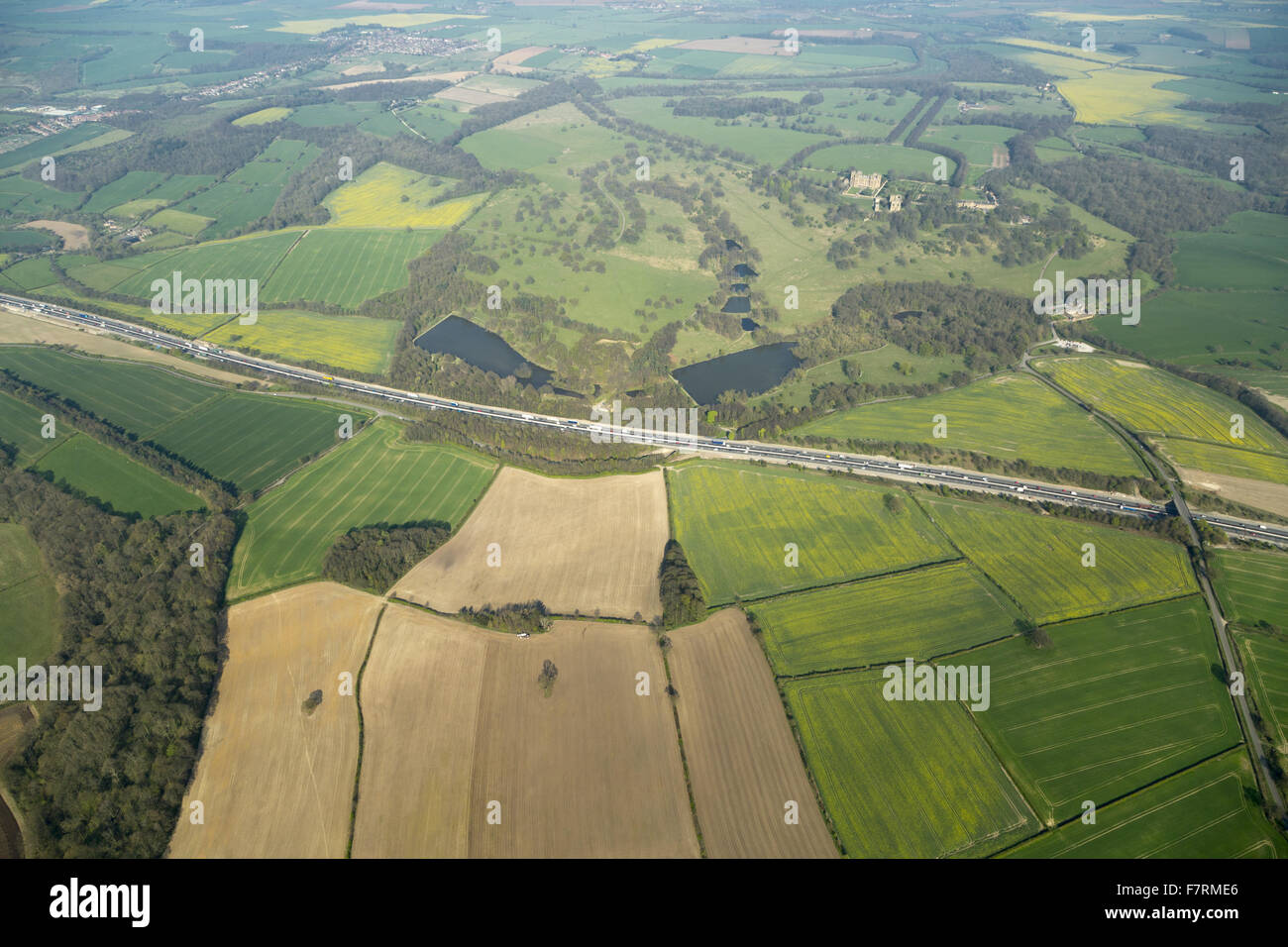 An aerial view of Hardwick Hall, Derbyshire. The Hardwick estate is ...