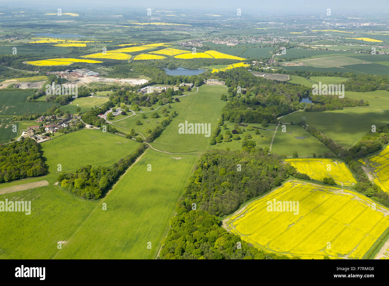An aerial view of Nostell Priory and Parkland, West Yorkshire. Nostell ...
