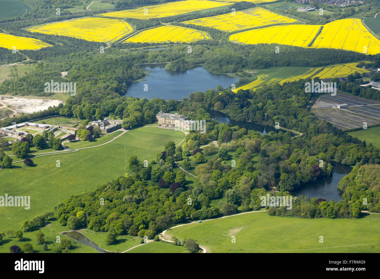 An aerial view of Nostell Priory and Parkland, West Yorkshire. Nostell ...