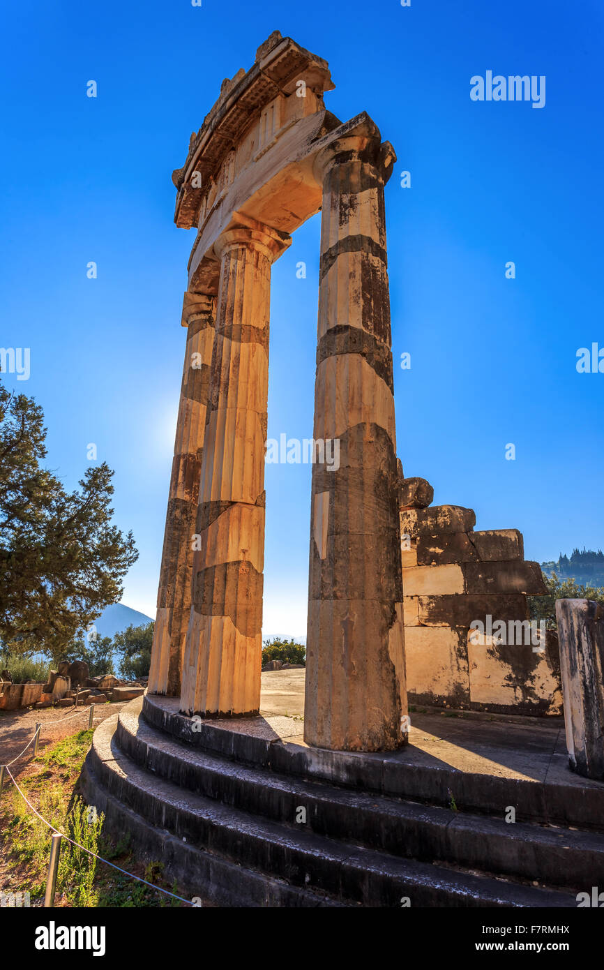 Ruins of the temple of athena pronaia in ancient delphi hi-res stock ...