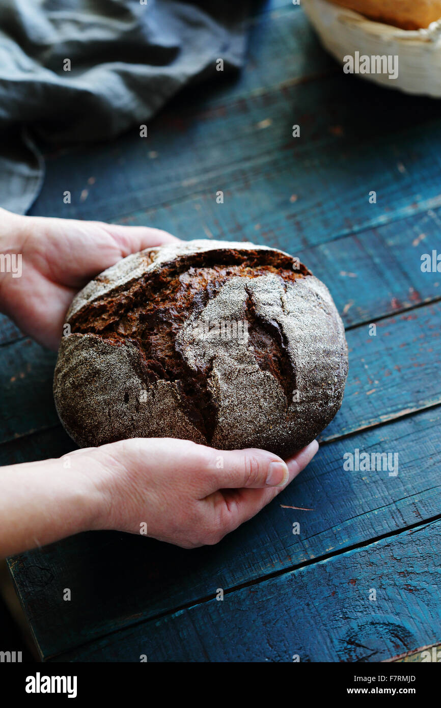 breads in woman hands, healthy eating Stock Photo - Alamy