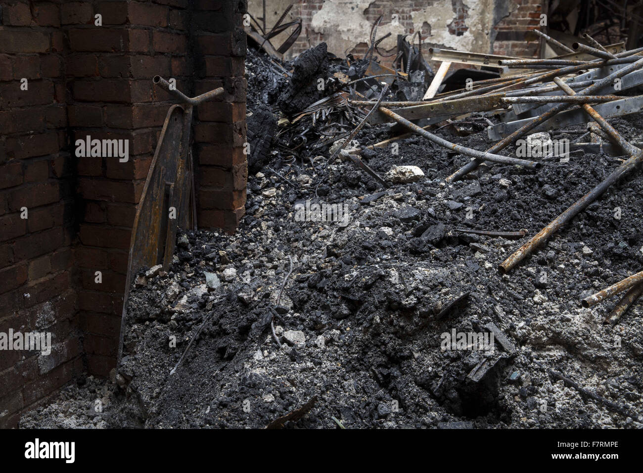 Two days after the devastating fire at Clandon Park, Surrey. A fire ...