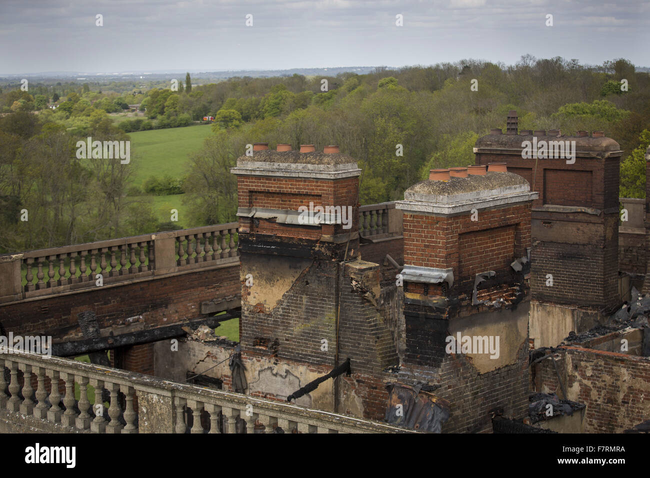 Two days after the devastating fire at Clandon Park, Surrey. A fire ...