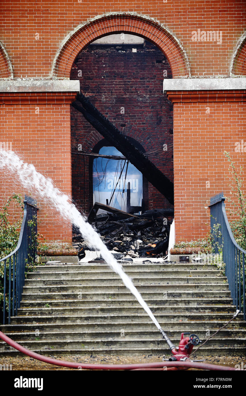The day after the devastating fire at Clandon Park, Surrey. A fire ...