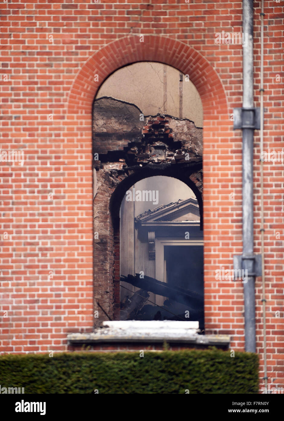 The day after the devastating fire at Clandon Park, Surrey. A fire ...