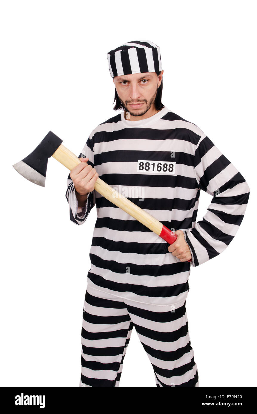 Prison inmate isolated on the white background Stock Photo - Alamy